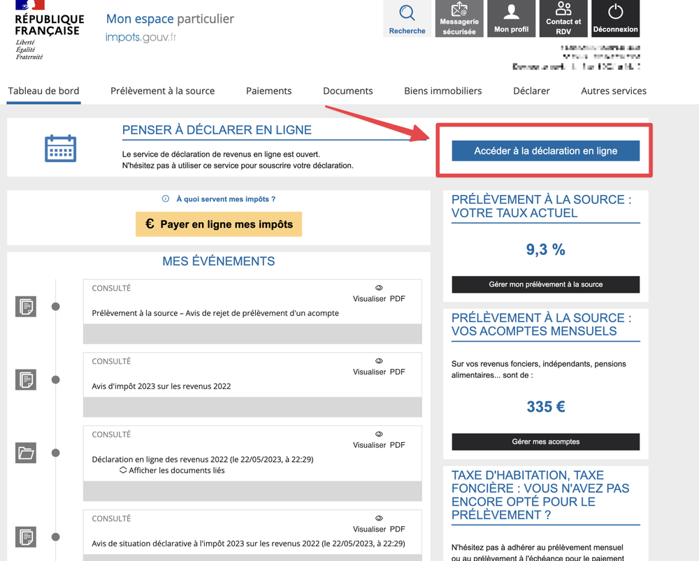 Remplir la déclaration de revenus (impôts) - Geronimo